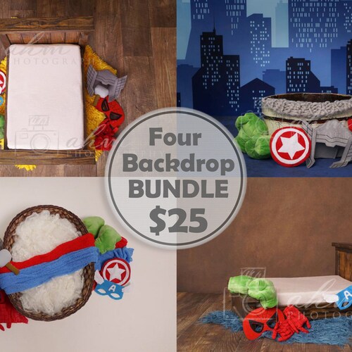 Super Hero Newborn Digital Backdrop Boy Bed Comic Theme City | Etsy