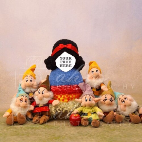 Newborn Digital Backdrop Insert Your Own Face Snow White Seven - Etsy