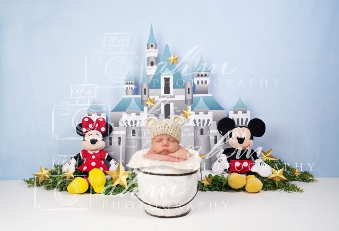Mouse Magical Newborn Digital Backdrop Castle Mickey Minnie Girl Boy ...