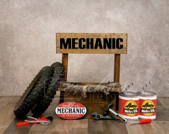 Mechanic Backdrop | Etsy
