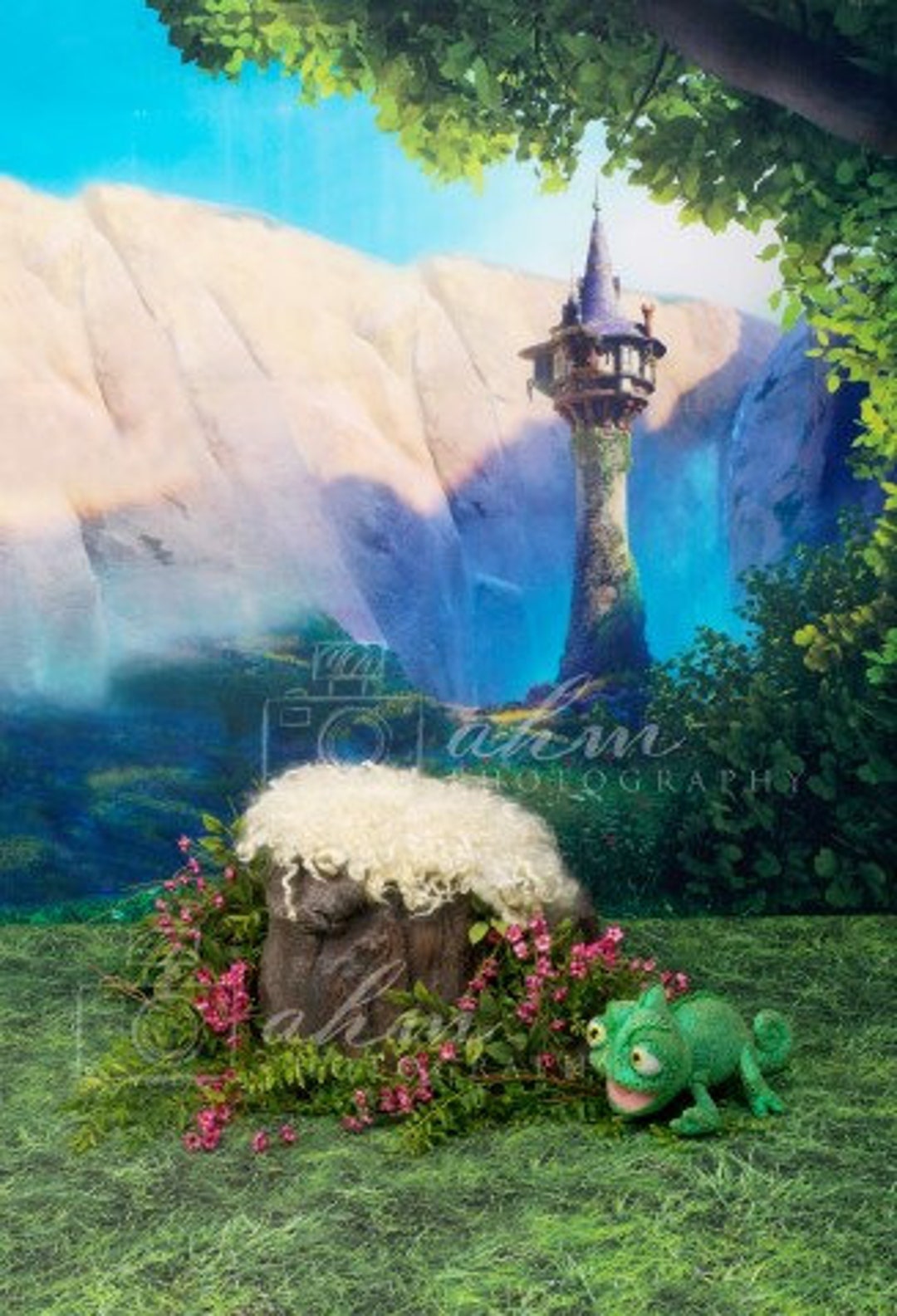 Rapunzel Tangled Newborn Digital Backdrop Girl Princess Baby Composite ...