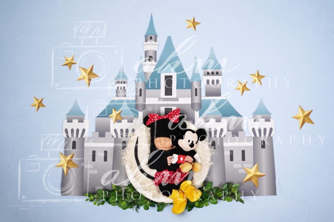 Magical Castle Newborn Digital Backdrop Boy Girl Mickey Minnie Infant ...