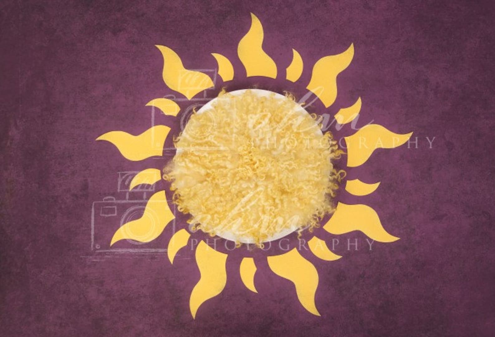 Newborn Digital Backdrop Girl Princess Rapunzel Sun Flower Sun Burst ...
