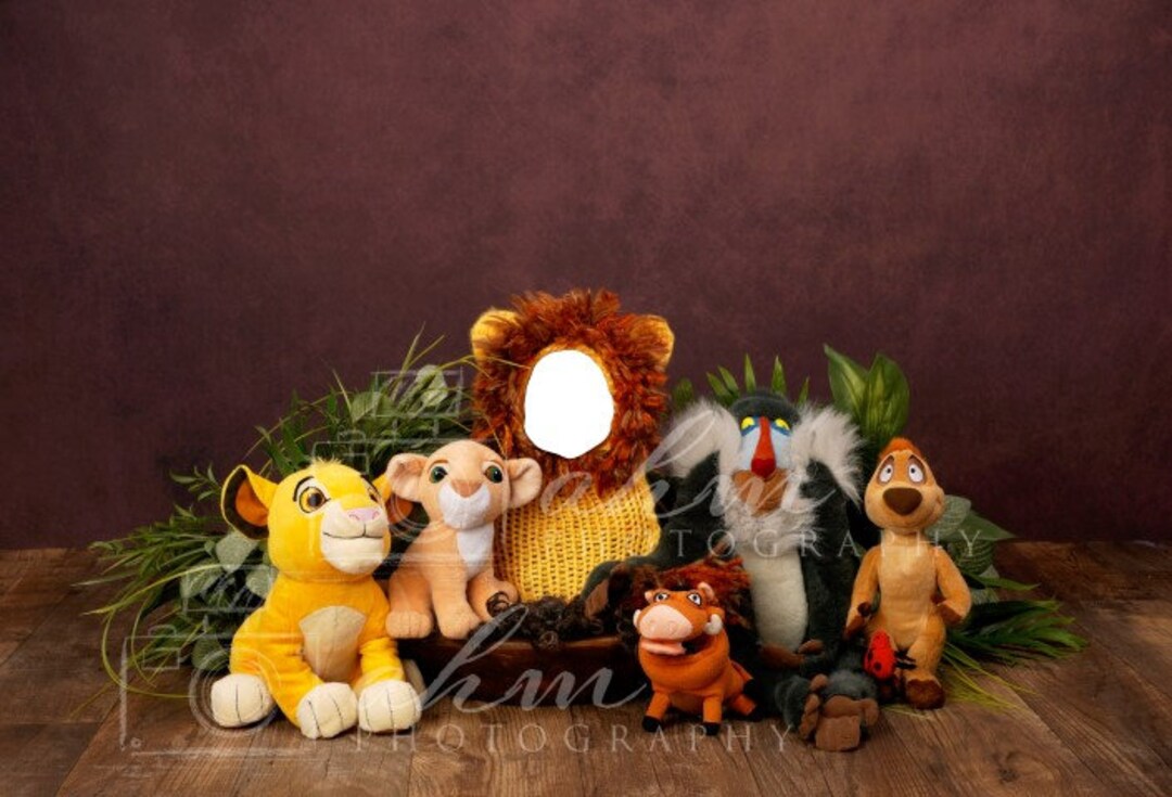 Lion King Newborn Digital Face Insert Backdrop Lion Zoo Baby Boy ...