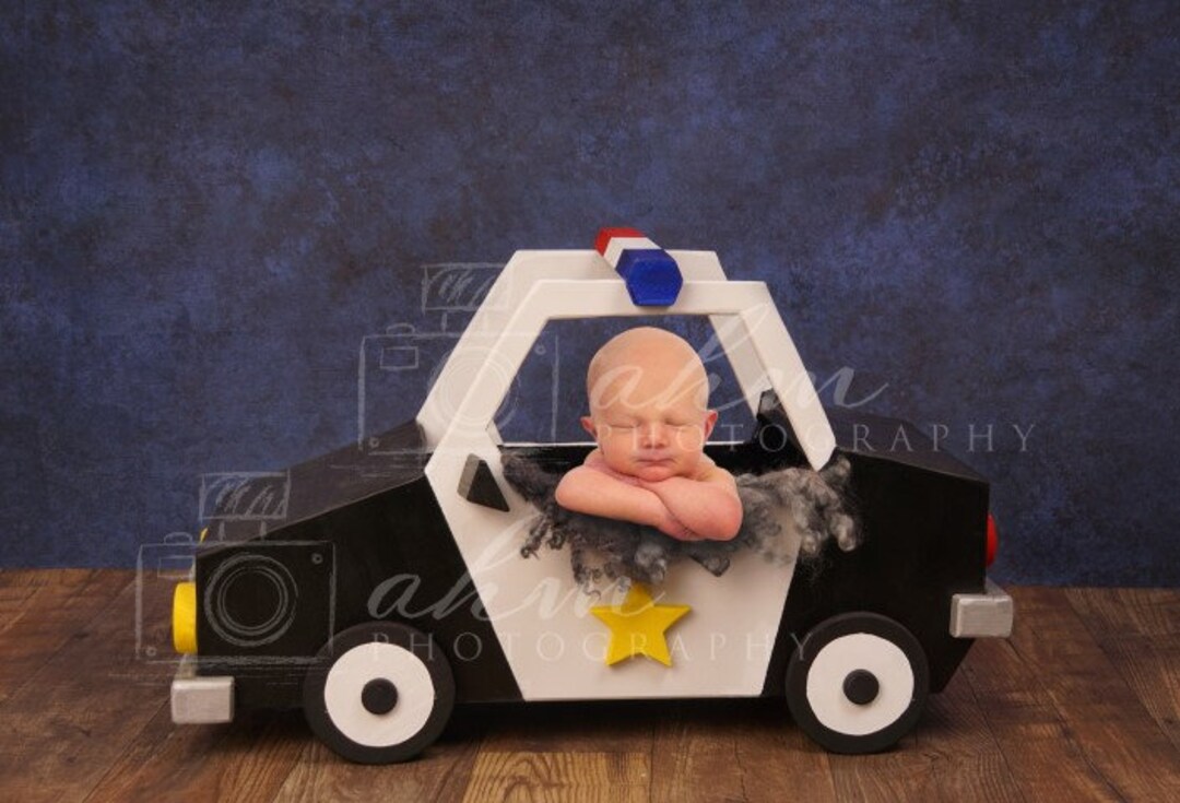 Newborn Digital Backdrop Police Car Vehicle American Boy Girl Baby ...