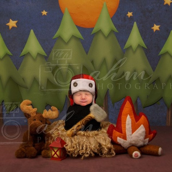Hunting Newborn Digital Background - Etsy