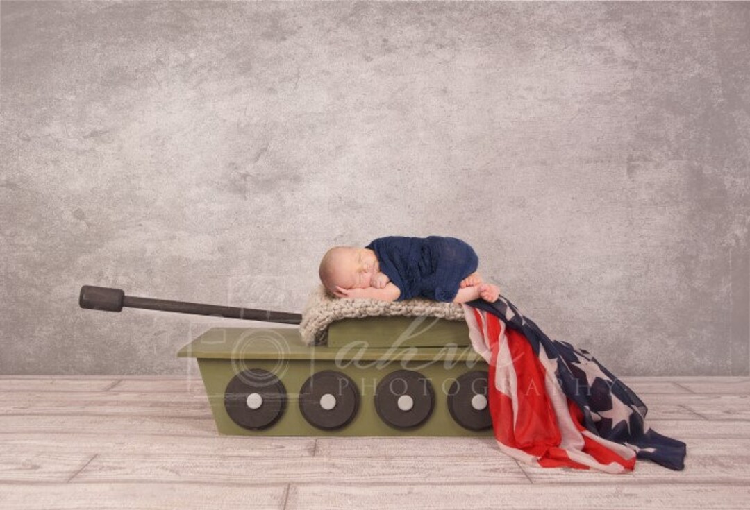 Newborn Digital Backdrop Tank American Flag Army Boy Baby Background ...