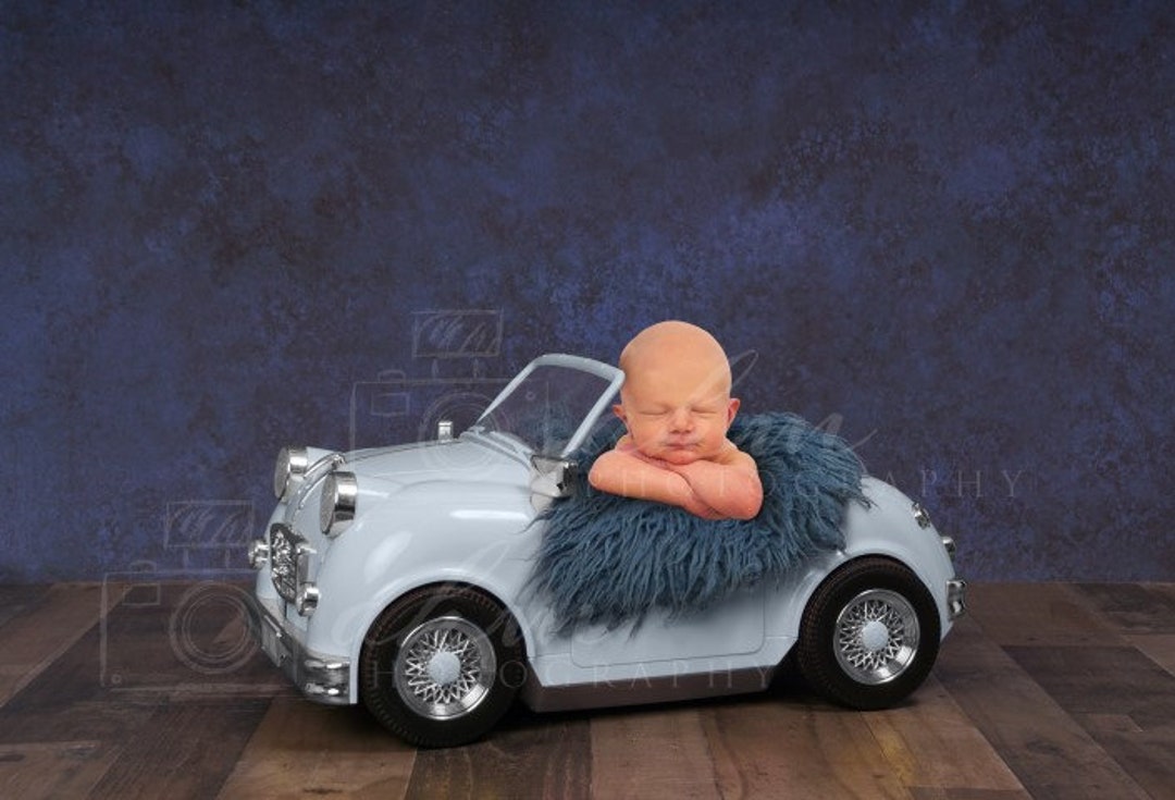 Newborn Digital Backdrop Blue Car Boy Vehicle Truck Rustic Simple ...