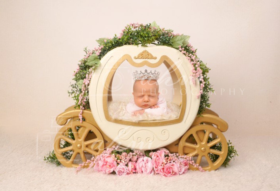 Newborn Digital Backdrop Princess Carriage Pram Girl Stroller Baby ...