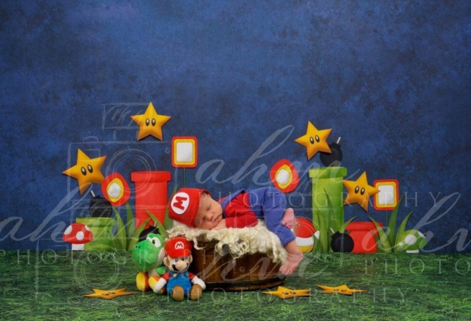 Mario Newborn Digital Backdrop Gaming Geek Nerd Gamer - Etsy