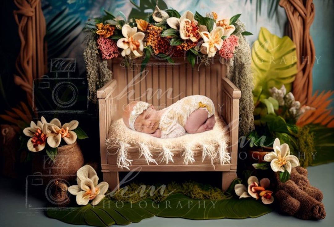 Summer Summertime Beach Newborn Digital Backdrop Surfing Ocean Bed Baby ...