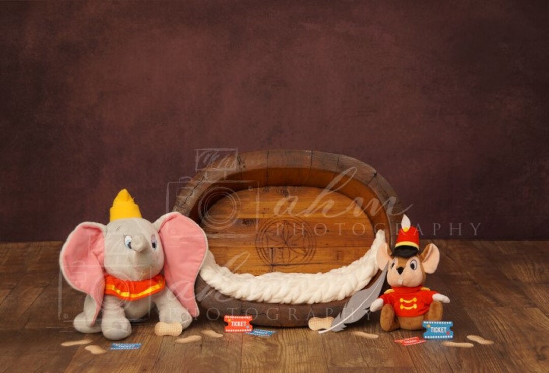 Newborn Digital Backdrop Dumbo Bed Circus Baby Boy Girl Elephant Mouse ...