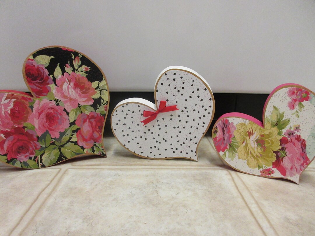 Valentine Decor- Rose Valentine Heart Set-valentine's Day Decor - Etsy