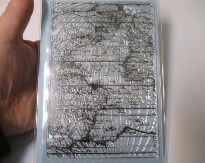 American Crafts World Map Cling Stamp - Etsy
