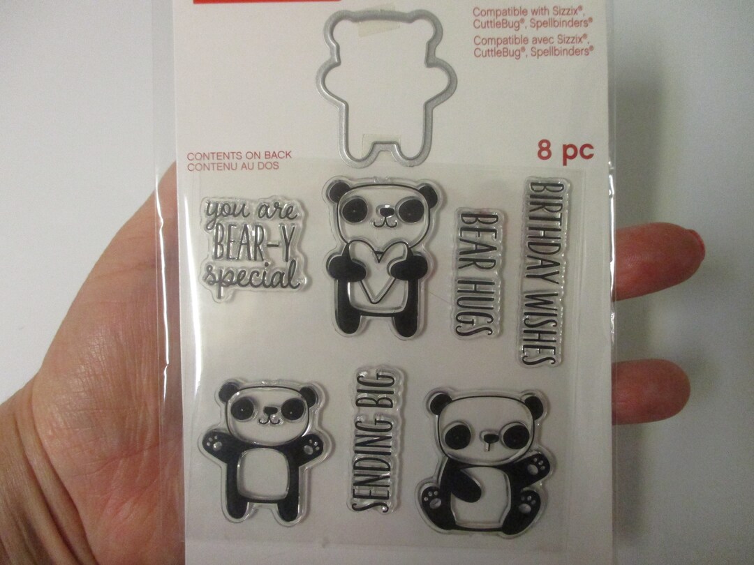 Panda Bear Stamp and Die Set-valentine's Day Stamps-valentine's Day ...