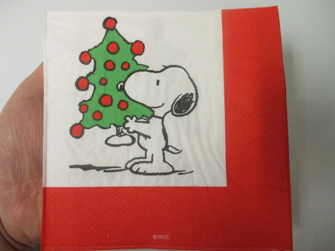 2-peanuts-snoopy Christmas Cocktail Decoupage Napkins-christmas ...