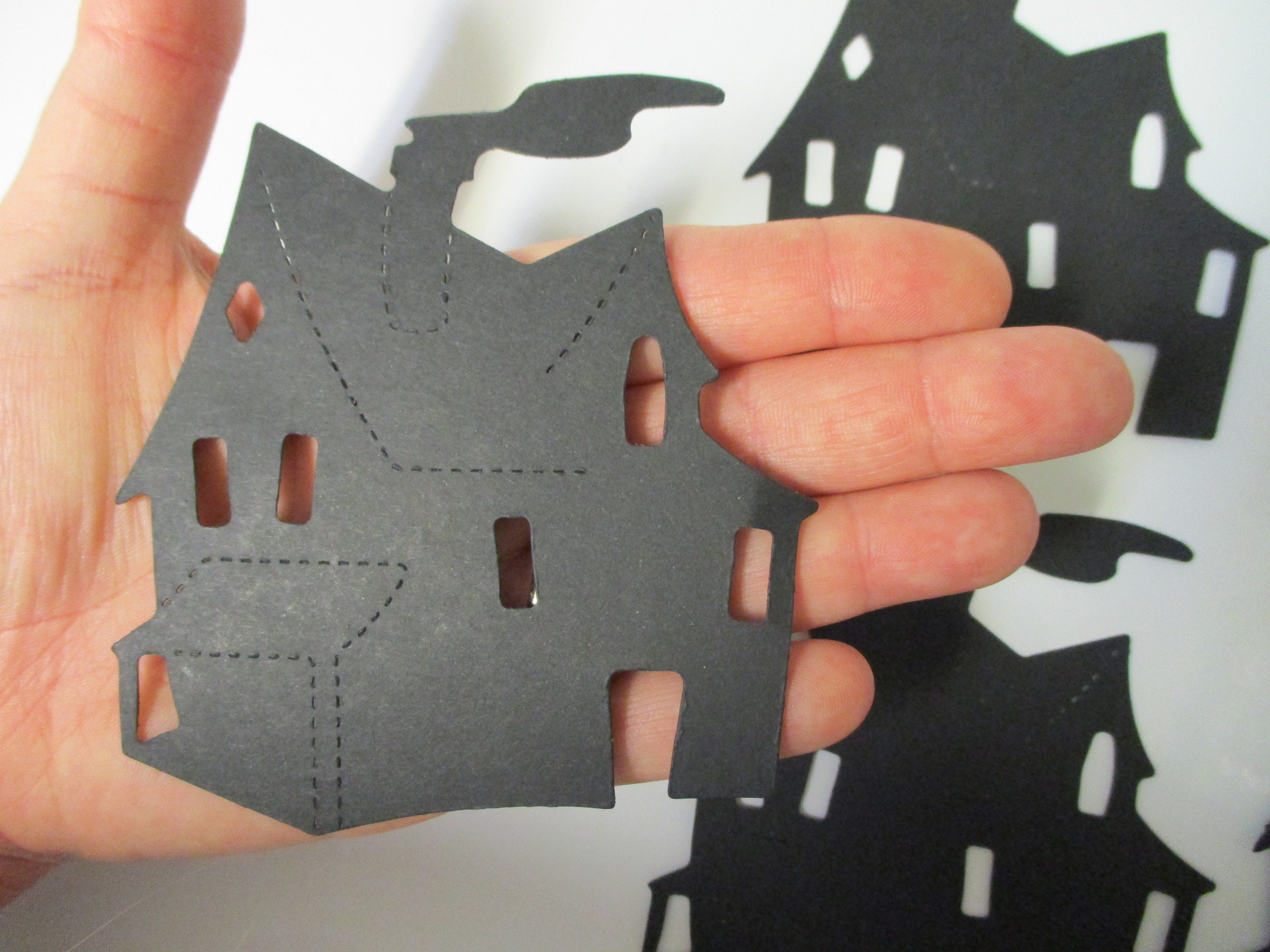 10-haunted House Paper Die Cuts-halloween Die Cuts-haunted House Die ...