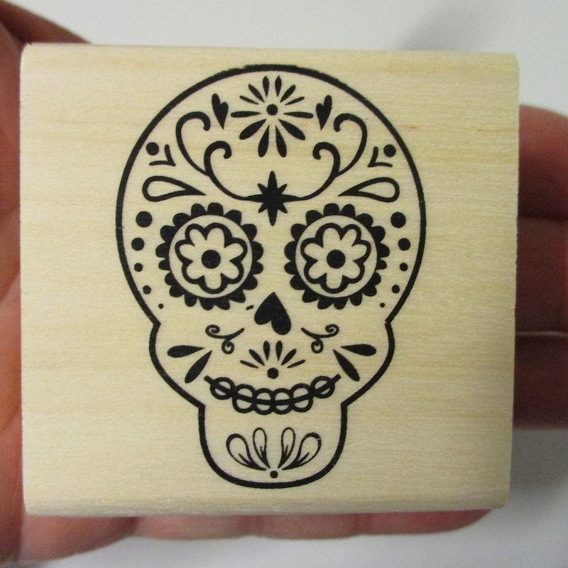 Skull Rubber Stamp - Etsy