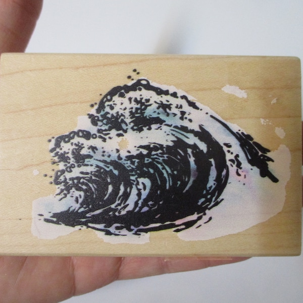Wave Rubber Stamp - Etsy