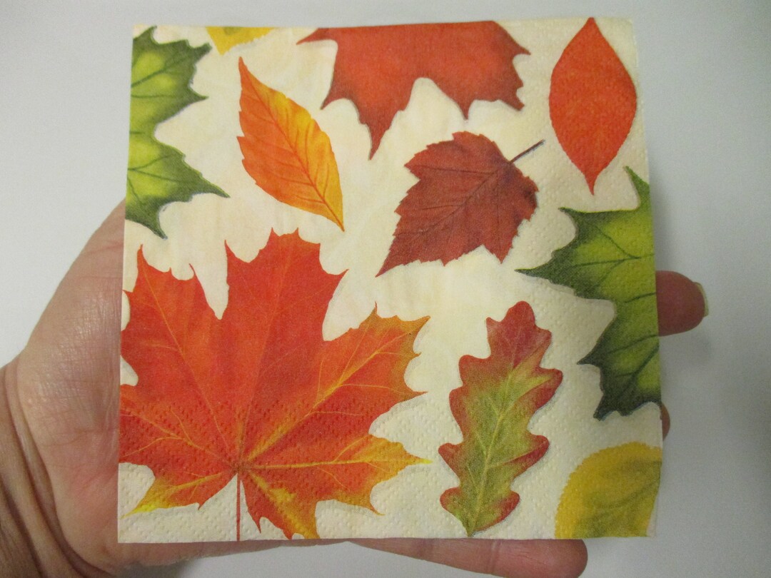 2-fall Leaves Cocktail Decoupage Napkins-fall Decoupage Napkins-autumn ...