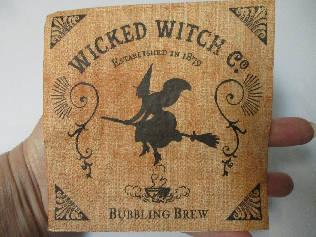 2-rustic Wicked Witch Cocktail Decoupage Napkins-halloween Decoupage ...