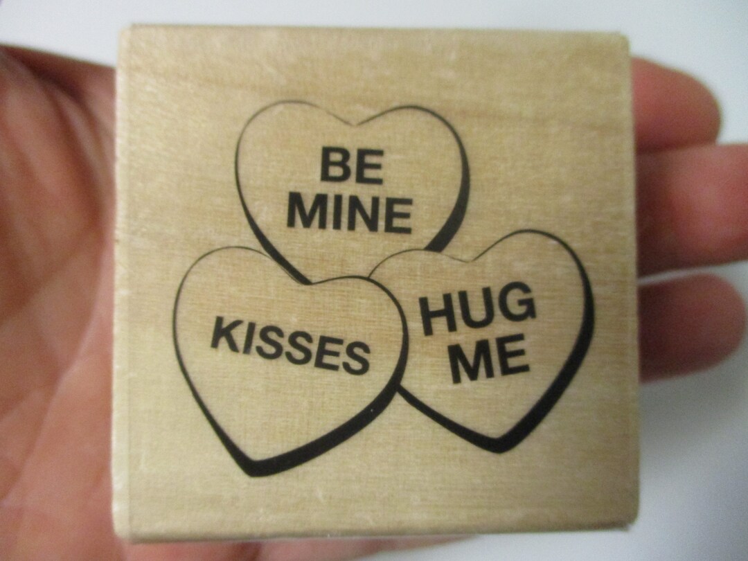 Conversation Hearts Rubber Stamp-valentine's Day Stamps - Etsy