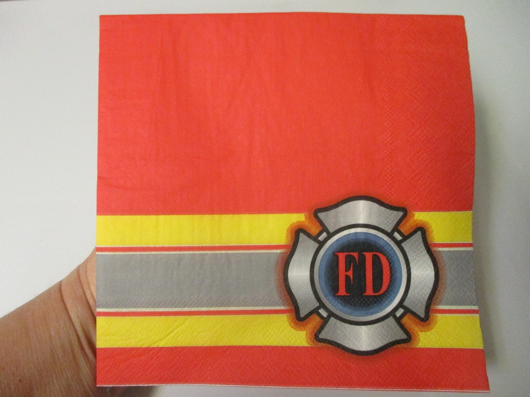 2-fire Department Luncheon Decoupage Napkins-fireman Decoupage Napkins ...