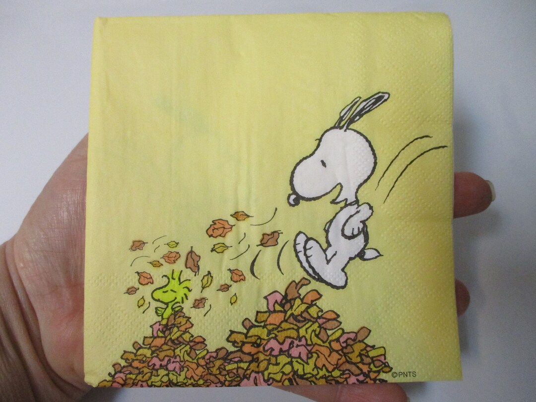 2-peanuts Fall Cocktail Decoupage Napkins-snoopy Decoupage Napkins-fall ...