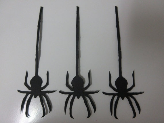 10-hanging Black Spider Die Cuts-halloween Dies - Etsy