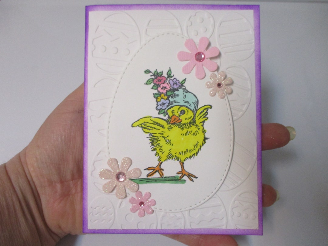 Handmade Easter Cards-easter Chick Card-embossed Easter Cards-greeting ...