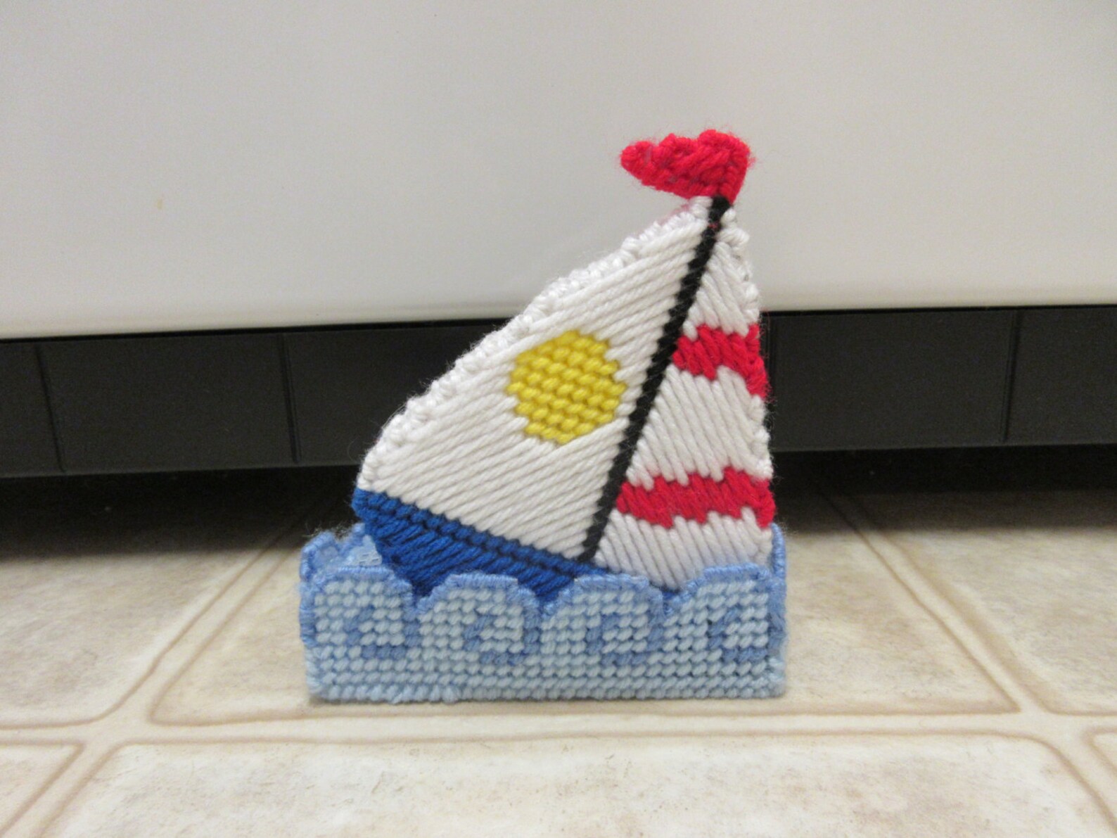 4 Piece Plastic Canvas Sailboat Coasters-summer Decor-summer - Etsy UK