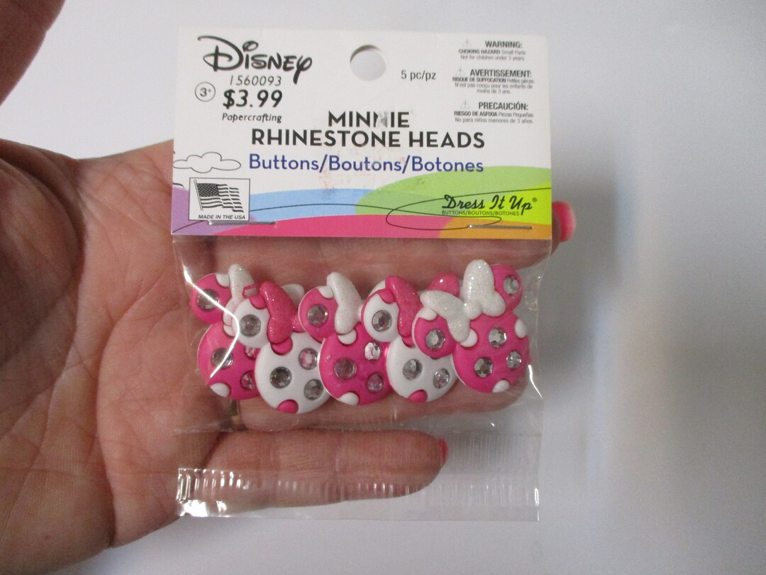 Dress It up Disney Pink and White Minnie Mouse Buttons - Etsy