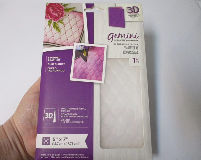 Crafter's Companion Studded Leather 3D Embossing Folder-quilted Embossing Folders-leather ...