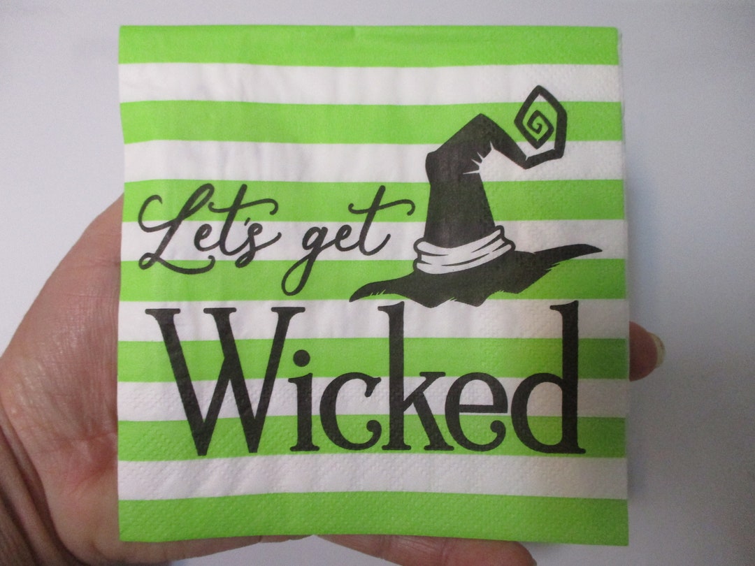 2-let's Get Wicked Cocktail Decoupage Napkins-halloween Decoupage ...