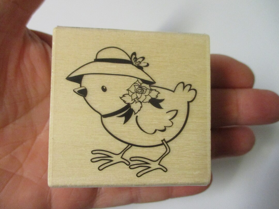 Easter Chick Rubber Stamp-easter Stamps-easter Bonnet Chick Stamp - Etsy