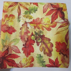 2-fall Foliage Cocktail Decoupage Napkins-thanksgiving Decoupage ...