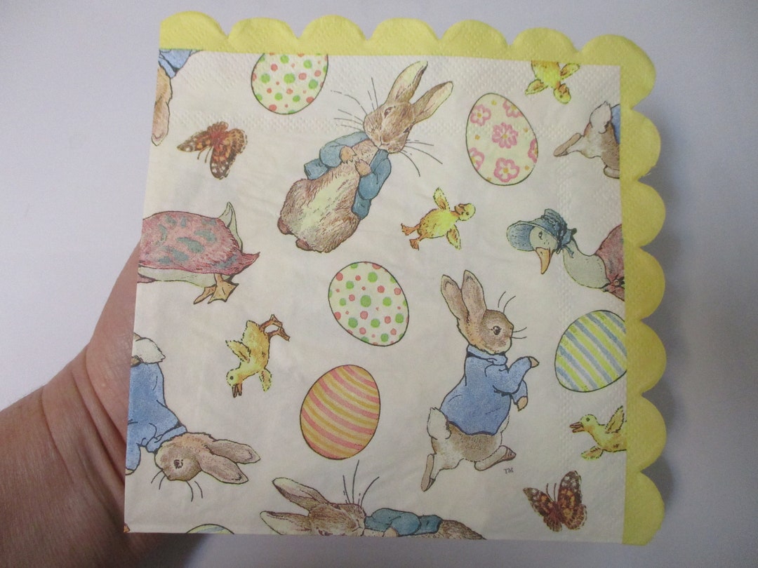 Peter Rabbit Luncheon Decoupage Napkins-easter Decoupage Napkins-bunny ...