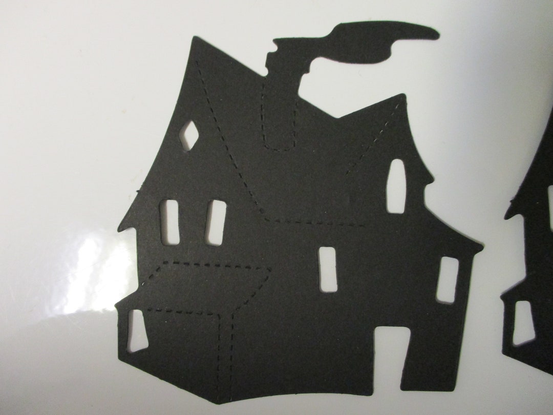 10-haunted House Paper Die Cuts-halloween Die Cuts-haunted House Die ...