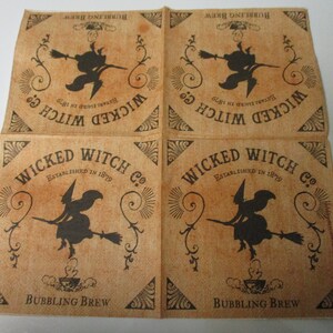 2-rustic Wicked Witch Cocktail Decoupage Napkins-halloween Decoupage ...