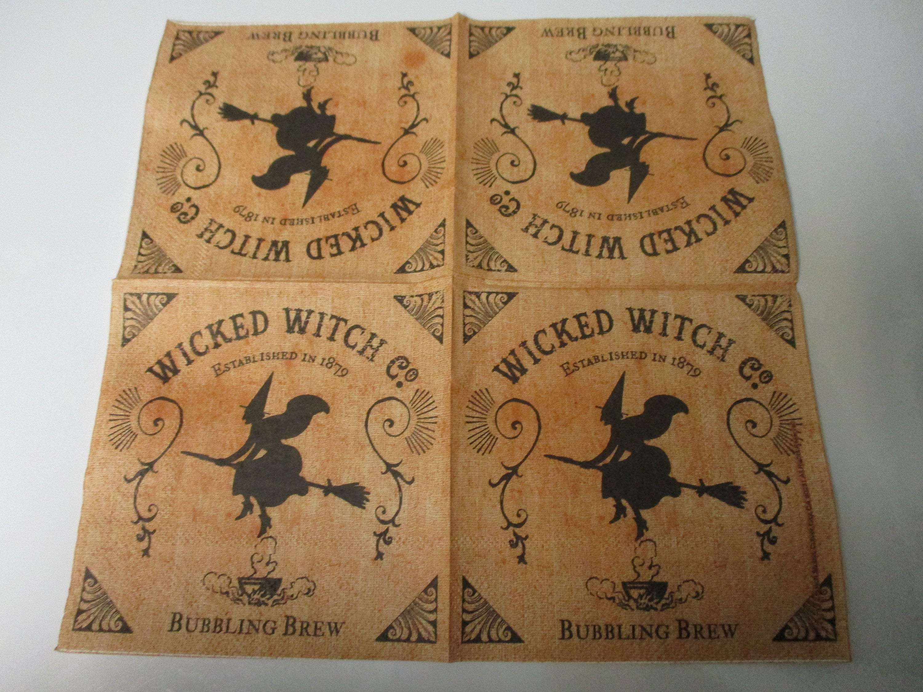 2-rustic Wicked Witch Cocktail Decoupage Napkins-halloween Decoupage ...