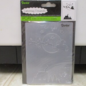 Darice Santa Flying Sleigh Embossing Folder-christmas Embossing Folders ...