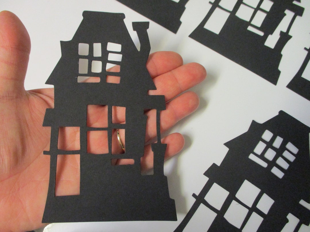 8-black Rickety Haunted House Die Cuts-halloween Die Cuts - Etsy