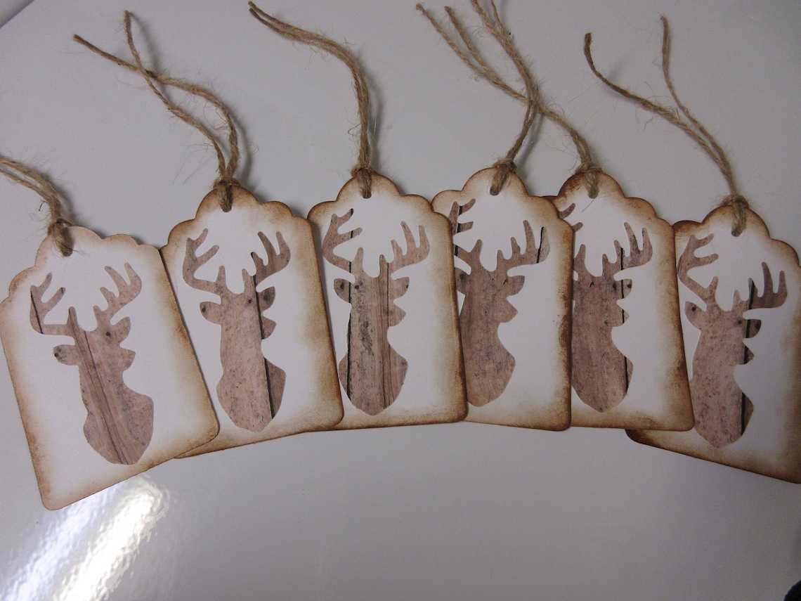 6 2 1/4x 3 3/4 Rustic Deer Tags-rustic Christmas - Etsy