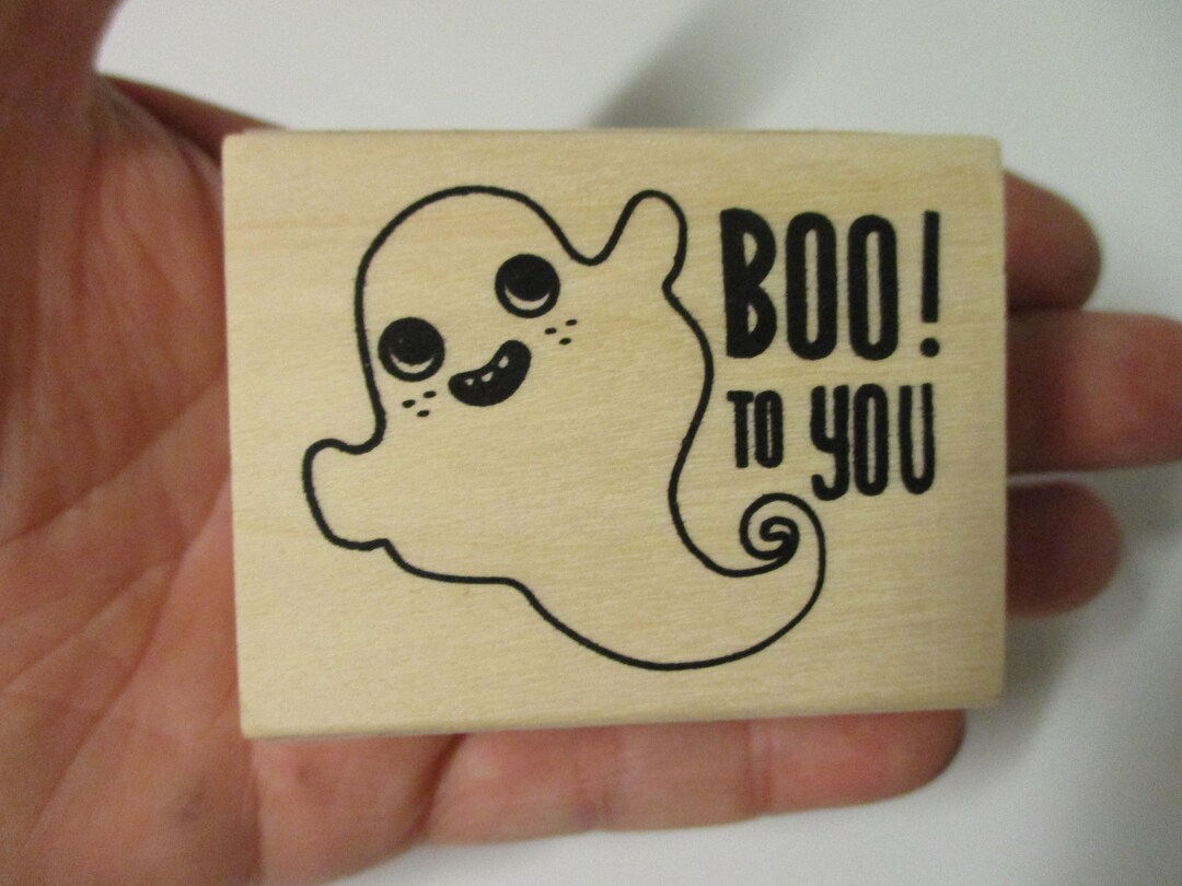 Boo to You Ghost Rubber Stamp-halloween Stamps - Etsy