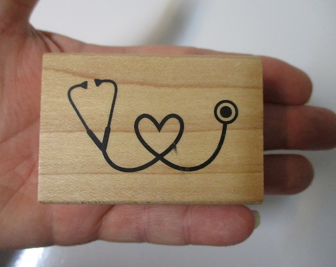 Stethoscope Rubber Stamp-stethoscope Heart Stamp - Etsy
