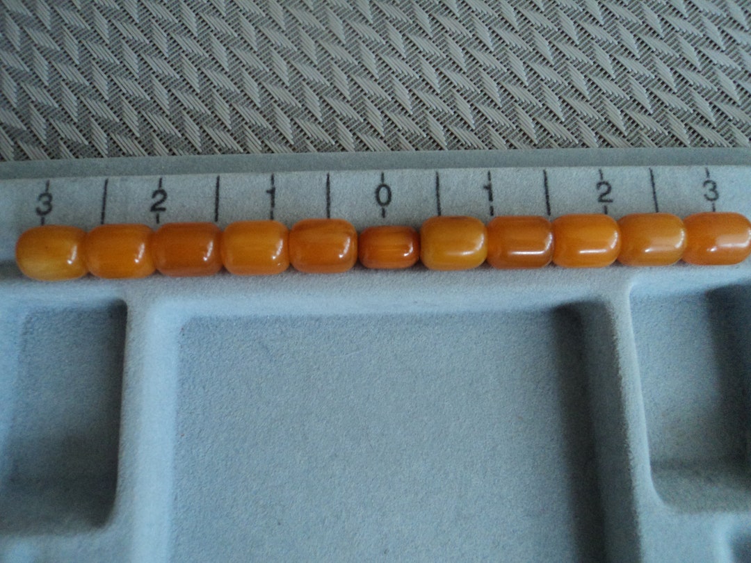 Vintage Butterscotch Bakelite Barrel Beads - Etsy