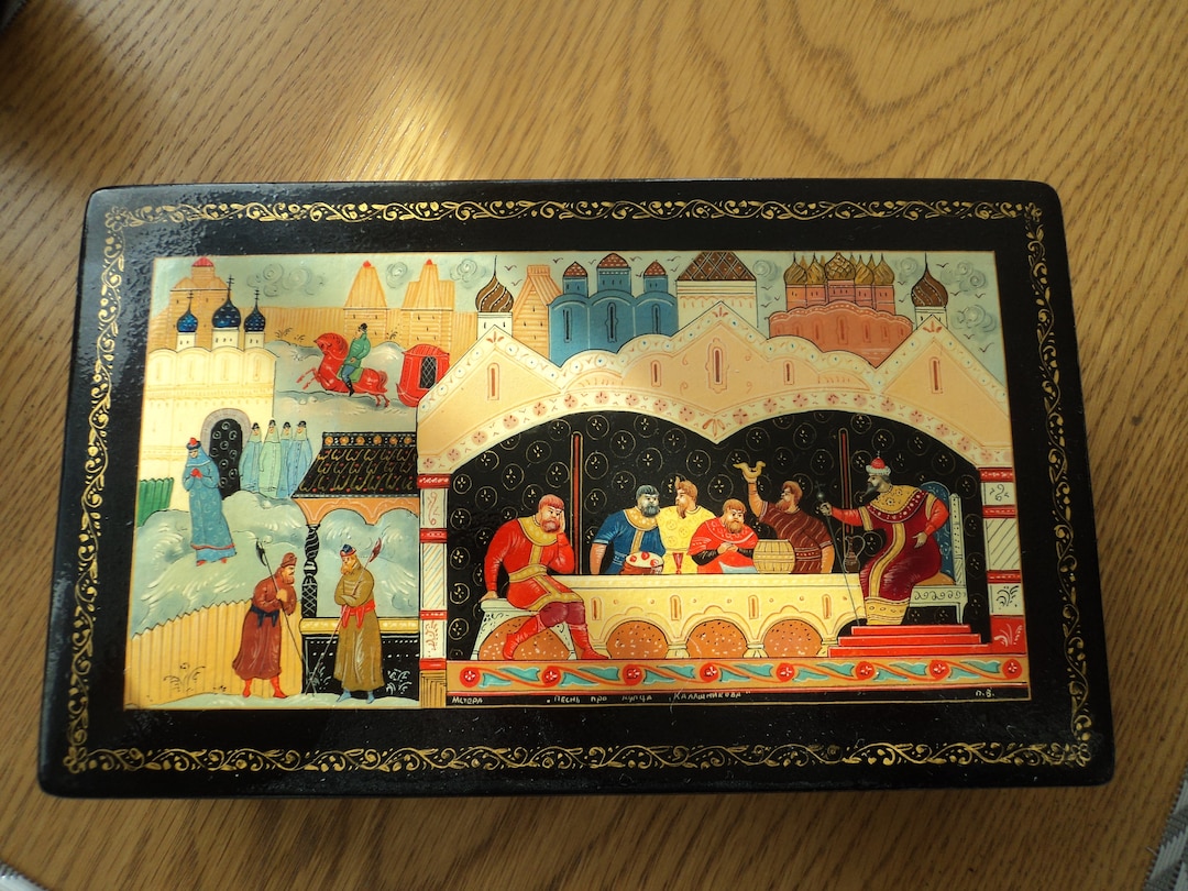 Vintage Palekh Hand Paint Lacquer Box - Etsy