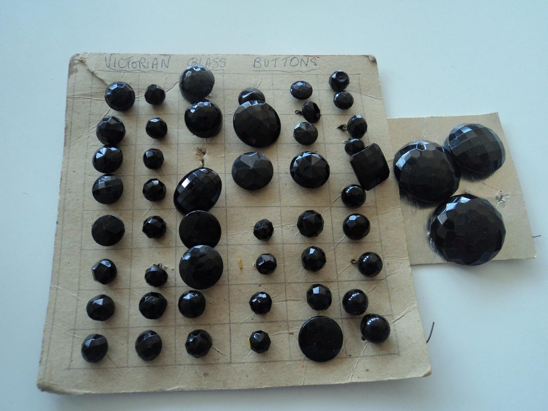 Victorian Glass French Jet Buttons - Etsy