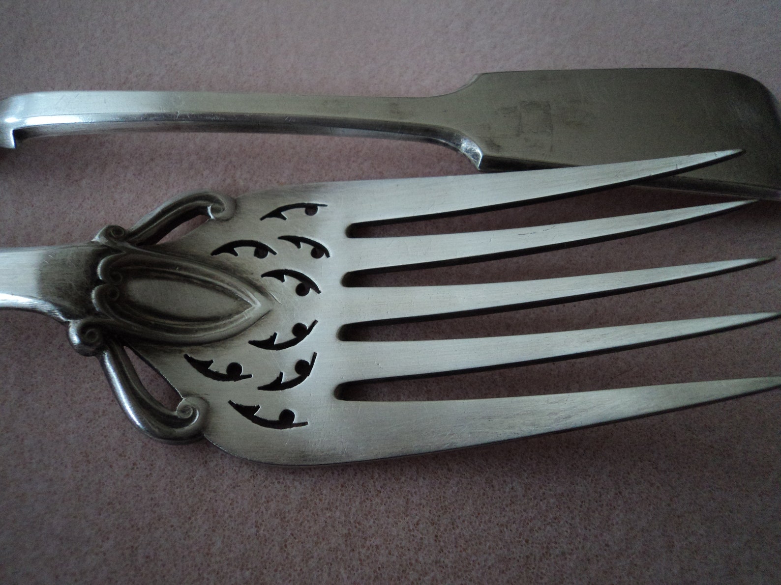 Antique Silver Plated Fish Knife Fork by ELKINGTON 1800s - Etsy
