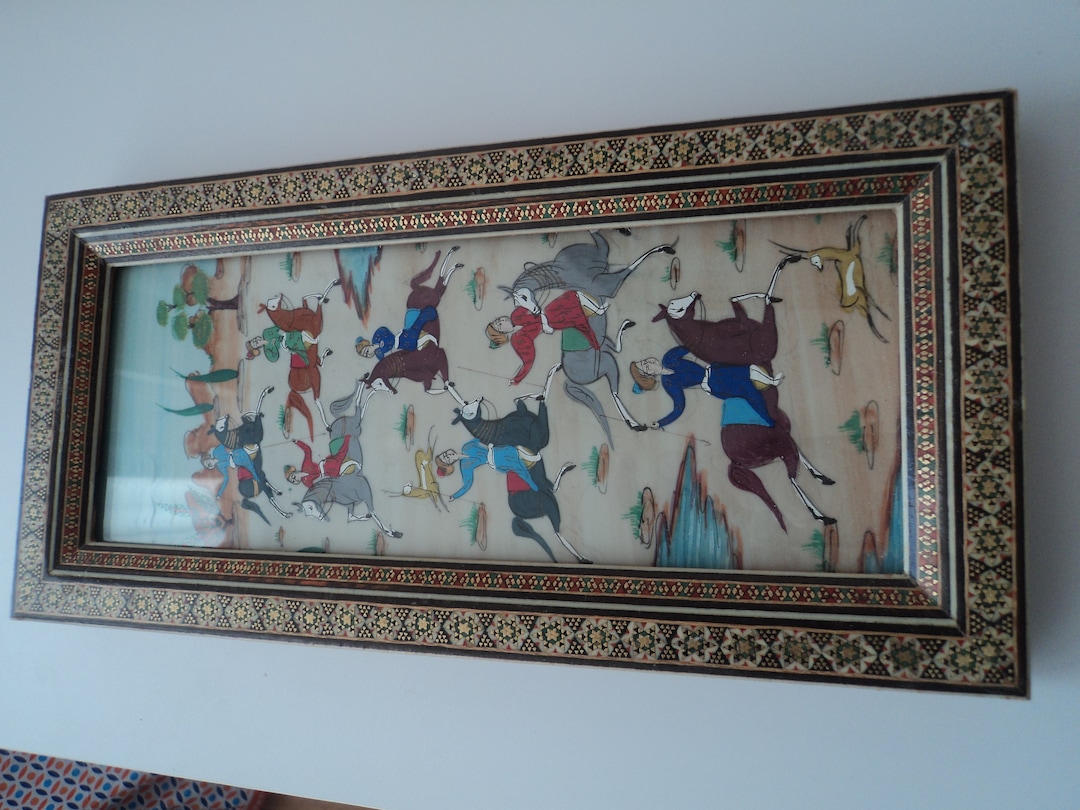 Antique Persian Miniature Painting on Bone Picture - Etsy